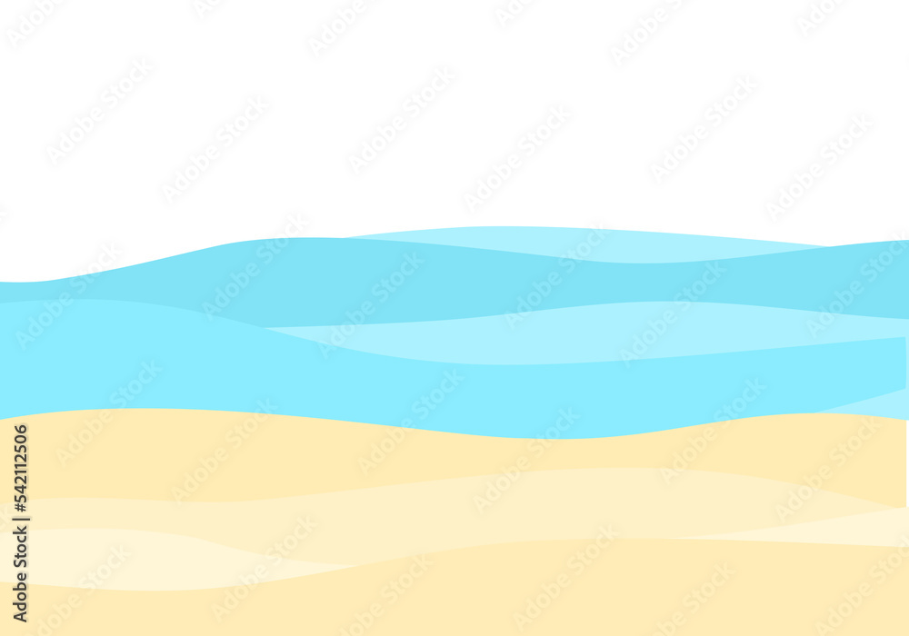 cartoon style Sandy beach. Sea. Ocean surf isolate on transparent ...