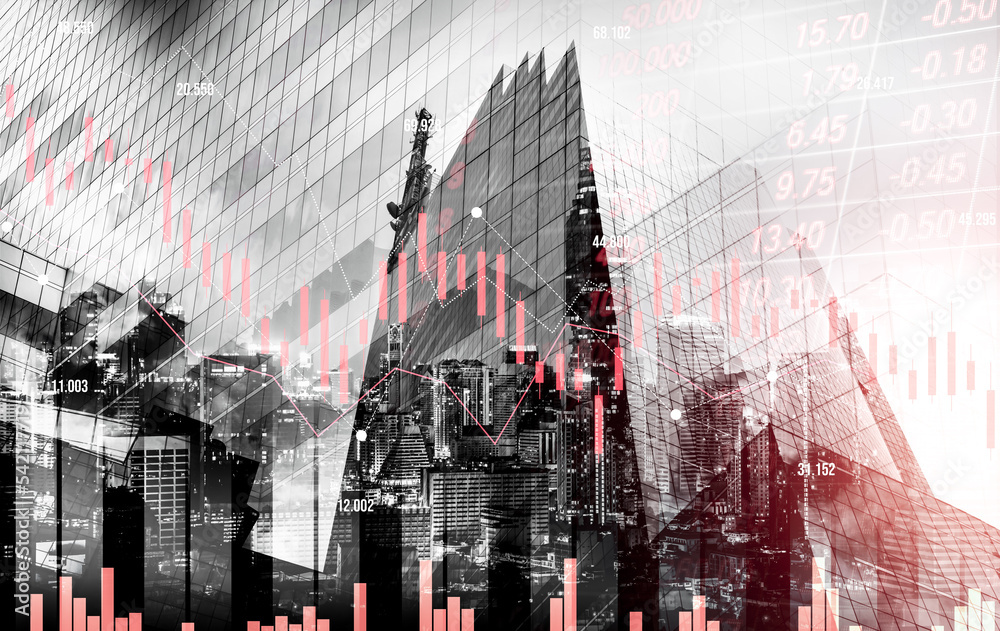 Fotografia do Stock: Economic crisis concept shown by digital ...