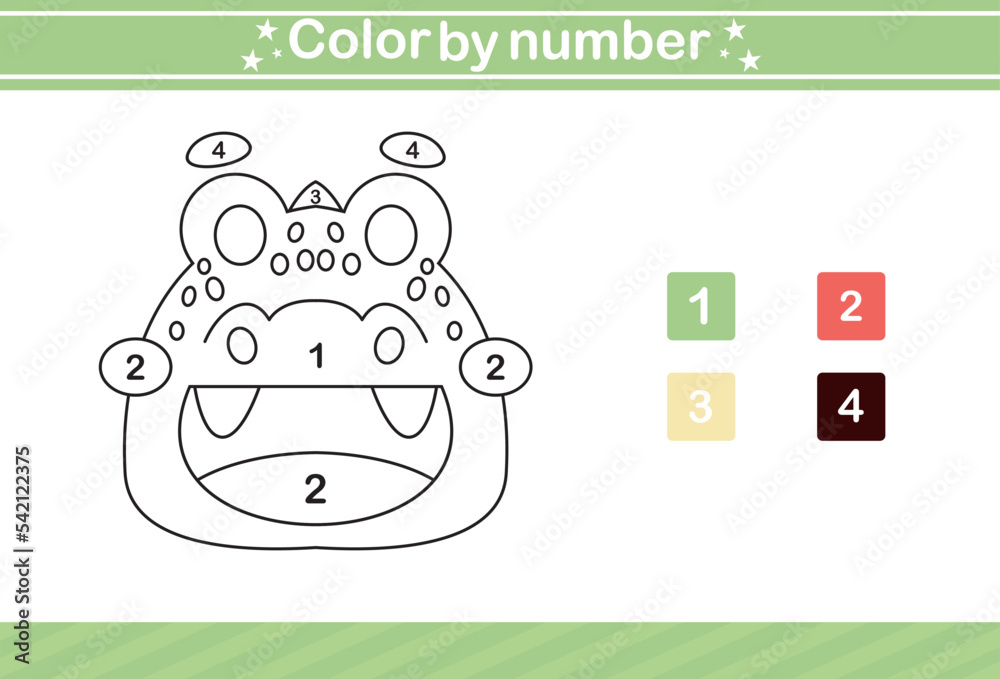 color by number of cute animal.Educational game suitable for kids and ...