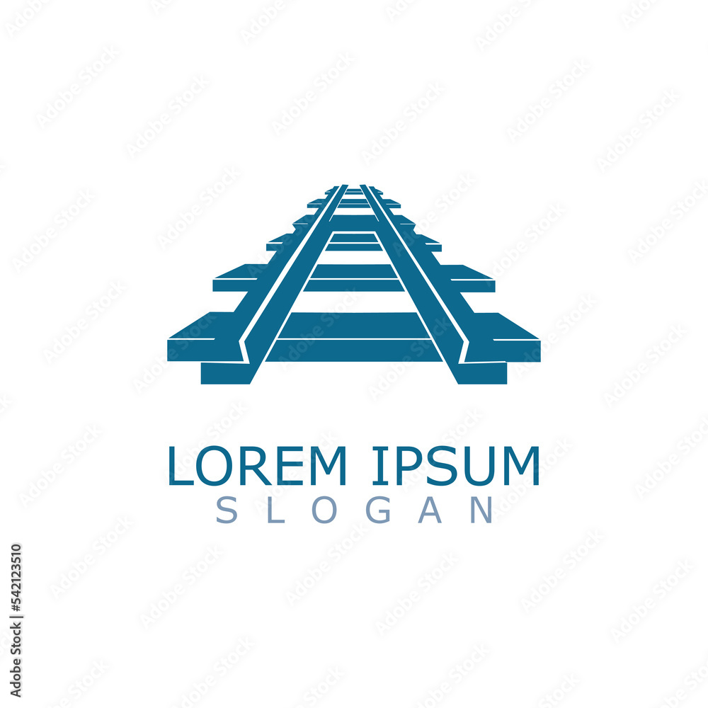 Train Track logo image railroad design template icon vector Stock ...
