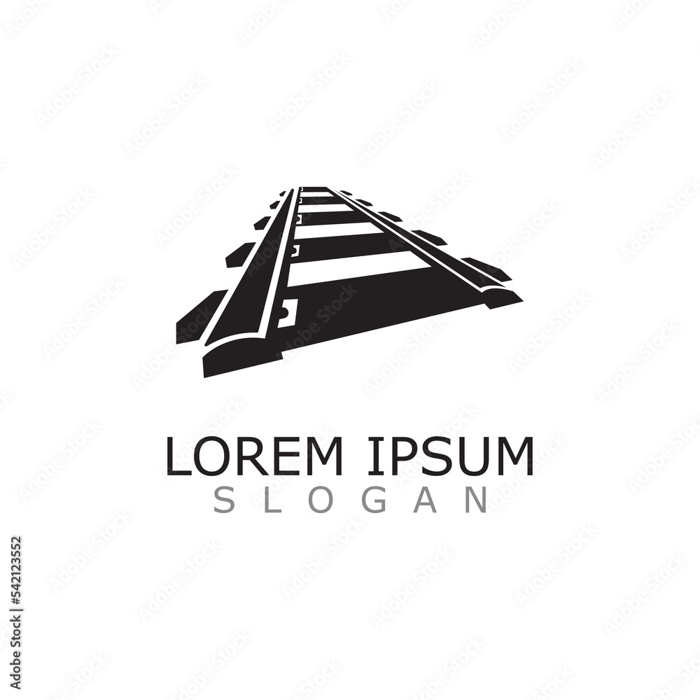 Train Track logo image railroad design template icon vector Stock ...
