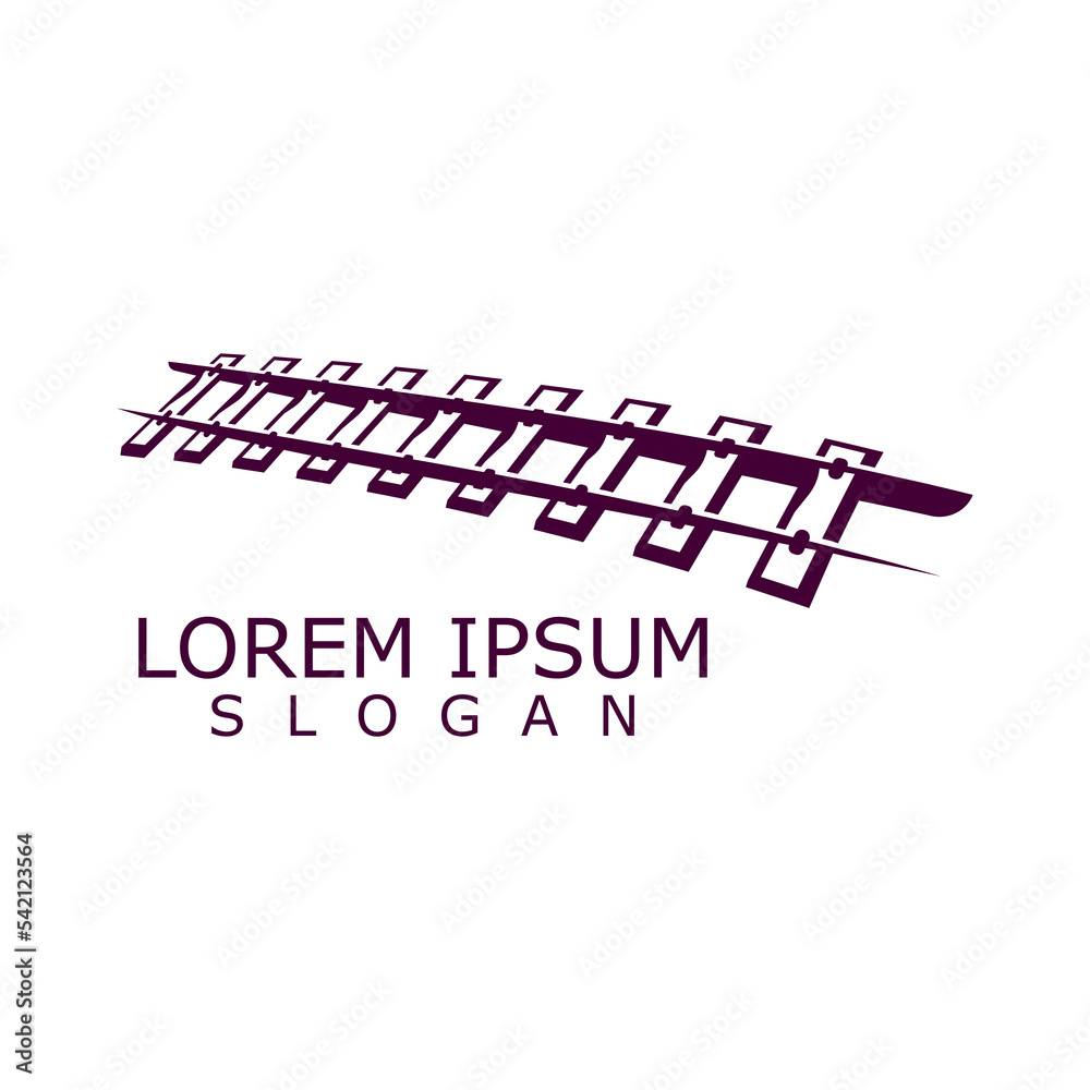 Train Track logo image railroad design template icon vector Stock ...