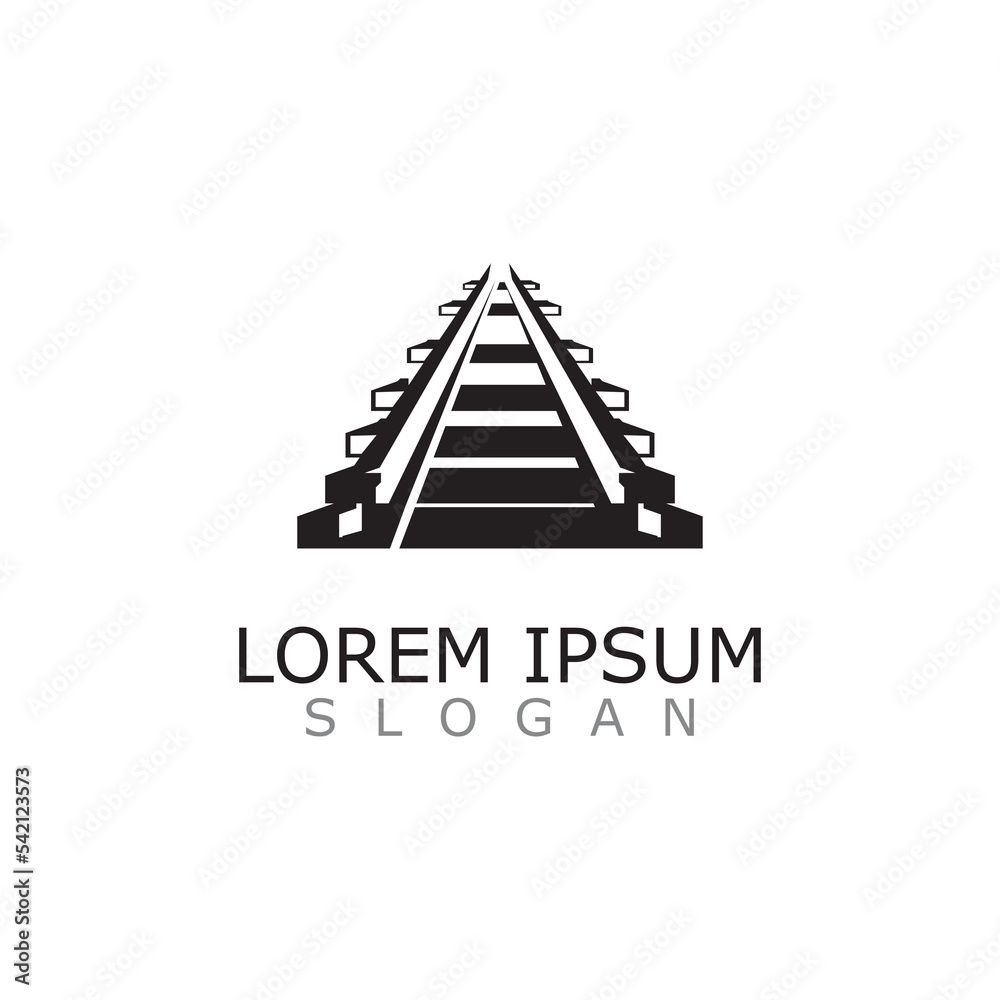 Train Track logo image railroad design template icon vector Stock ...