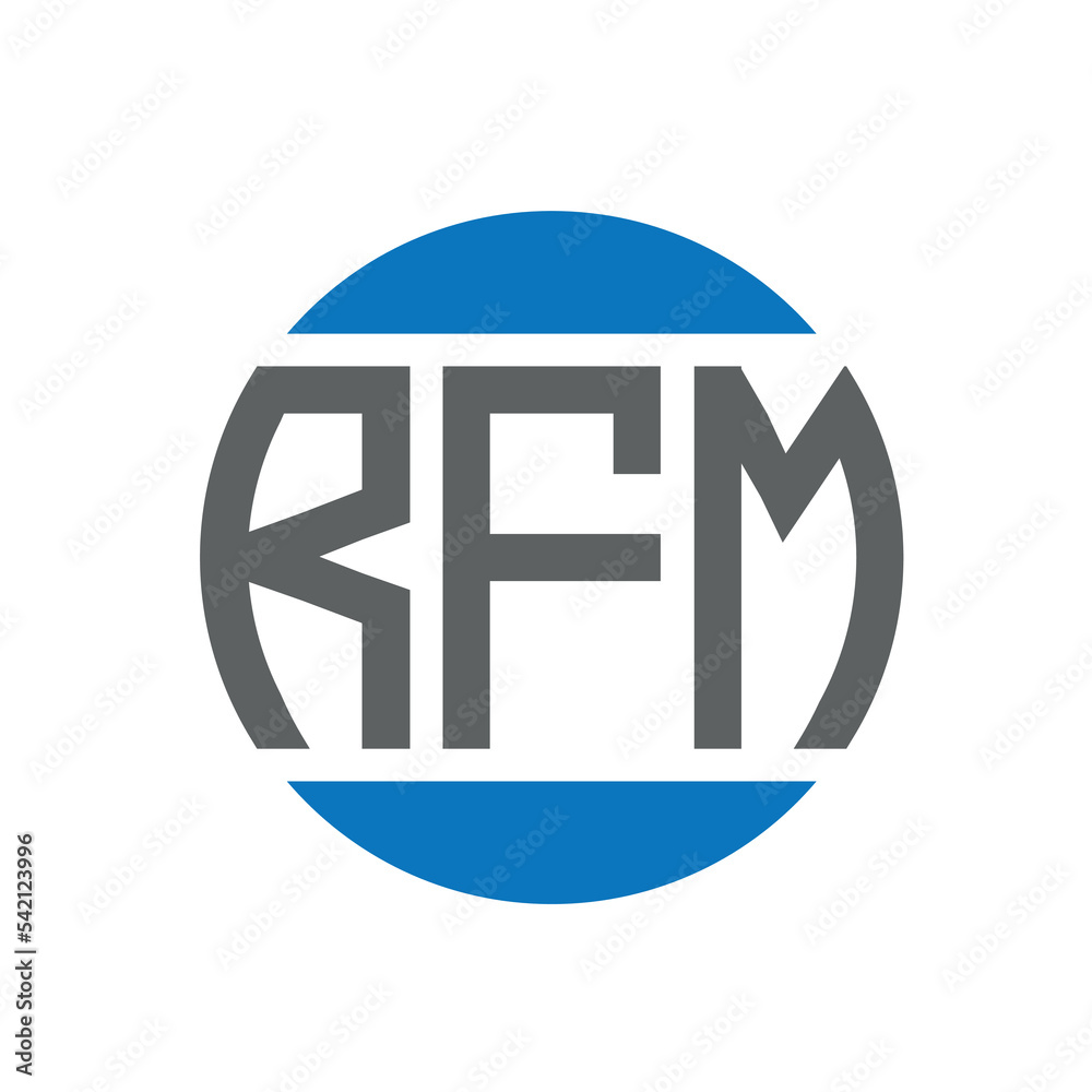 RFM letter logo design on white background. RFM creative initials ...