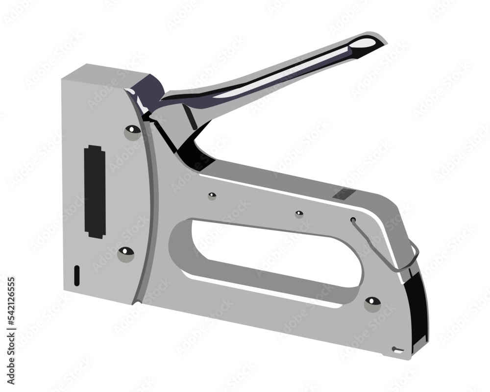 Vector Illustration Staple Gun isolated on white background. Carpentry ...
