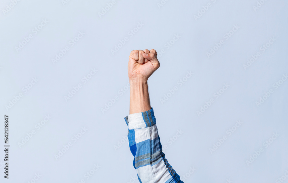 Hand gesturing the letter S in sign language on an isolated background ...
