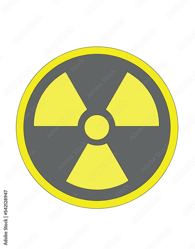 Radiation symbol. Radiation yellow and black sign board with symbol ...