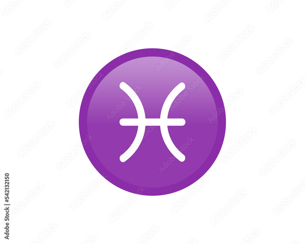 Purple Pisces astrological sign icon in the Zodiac on transparent ...