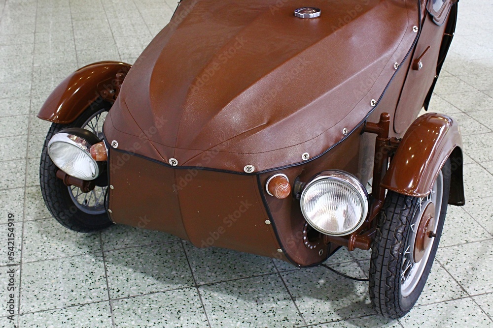 Upper front view of Velorex 16/350, legendary small three-wheeled car ...