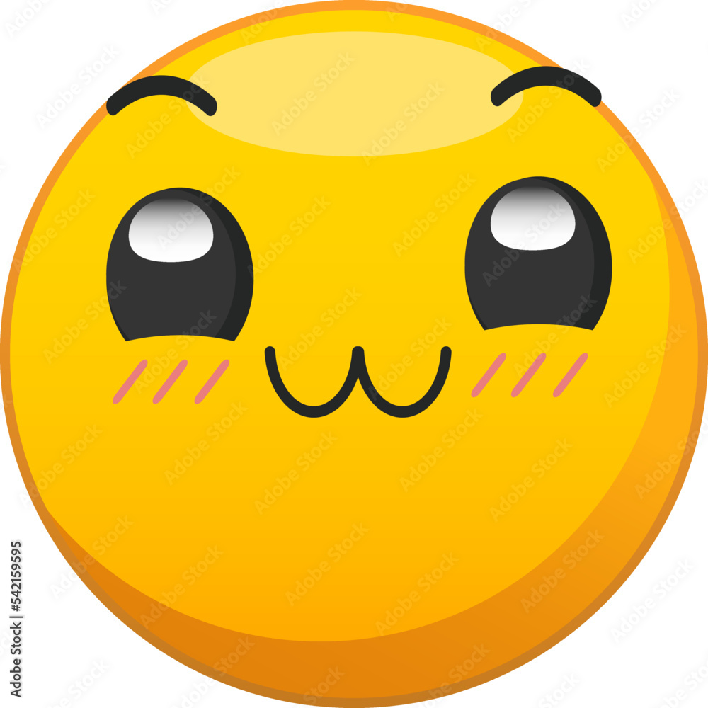 Illustration of cute face. Emoji for a chat. Stock Vector | Adobe Stock