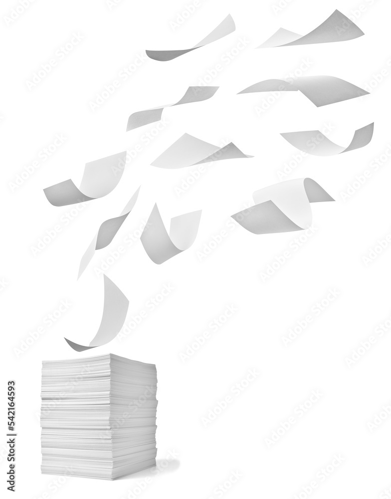 paper stack flying wind document business pile office paperwork file ...