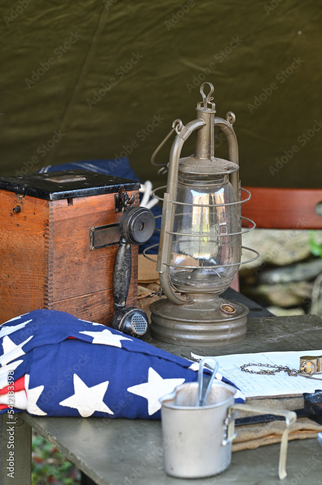 world war military field telephone still life Stock Photo | Adobe Stock