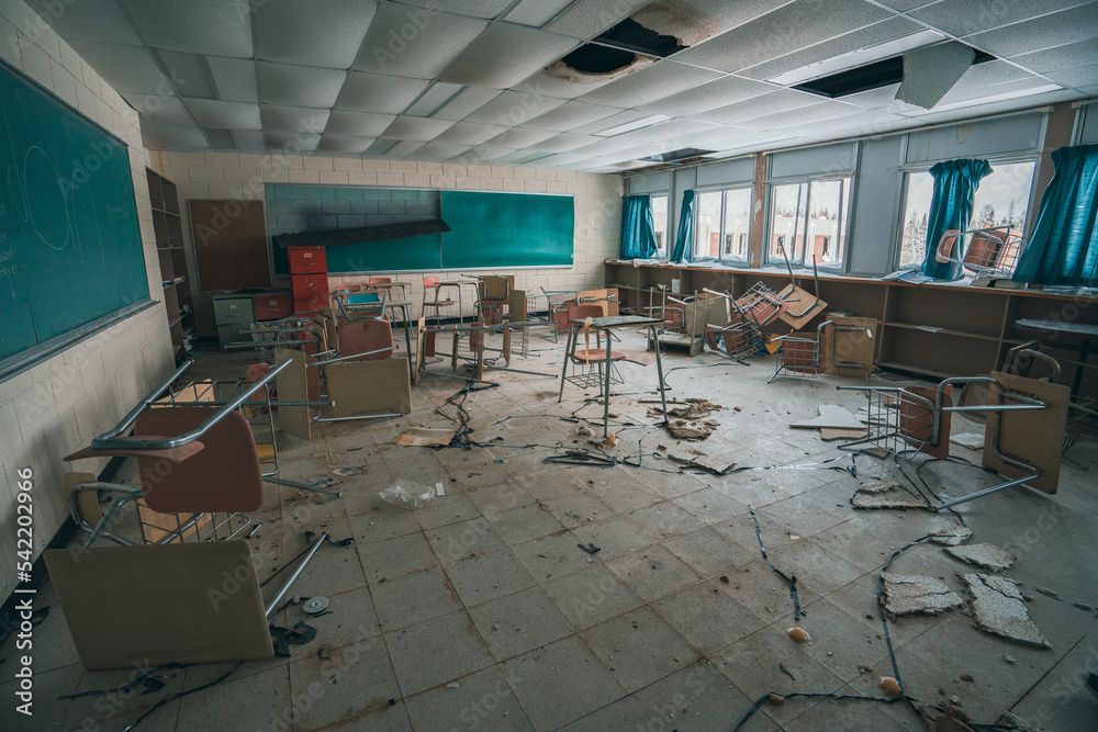 Poster Abandoned destroyed School Classroom – Wall Art | UkPosters