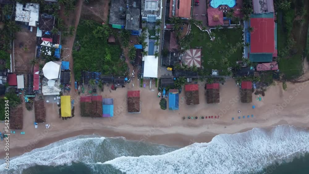 Goa, India 19th October 2022: 4k drone shots of the Calangute Beach in ...