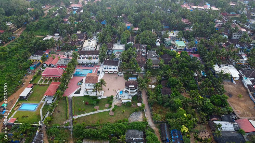 Goa, India 19th October 2022: 4k drone shots of the Calangute Beach in ...