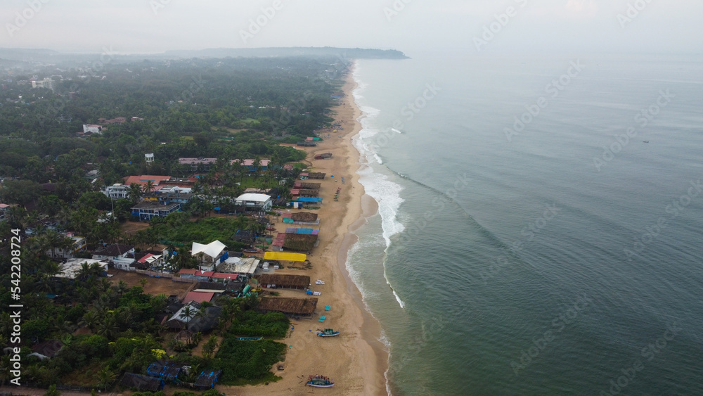 Goa, India 19th October 2022: 4k drone shots of the Calangute Beach in ...