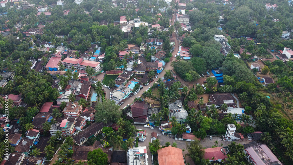 Goa, India 19th October 2022: 4k drone shots of the Calangute Beach in ...