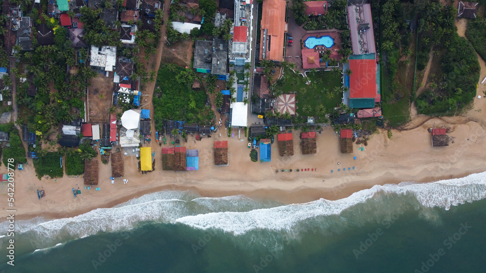 Goa, India 19th October 2022: 4k drone shots of the Calangute Beach in ...