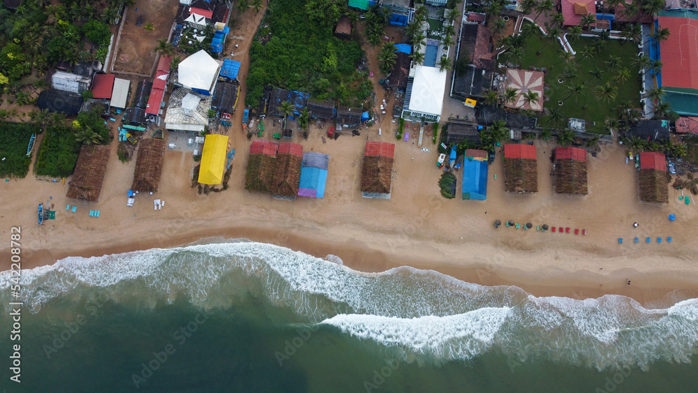 Goa, India 19th October 2022: 4k drone shots of the Calangute Beach in ...