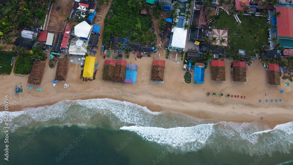 Goa, India 19th October 2022: 4k drone shots of the Calangute Beach in ...