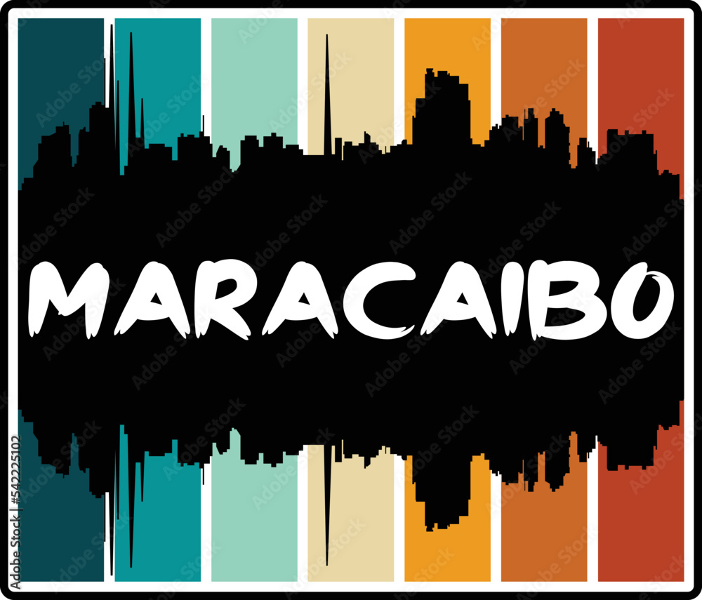 Maracaibo Venezuela Skyline Sunset Travel Souvenir Sticker Logo Badge ...