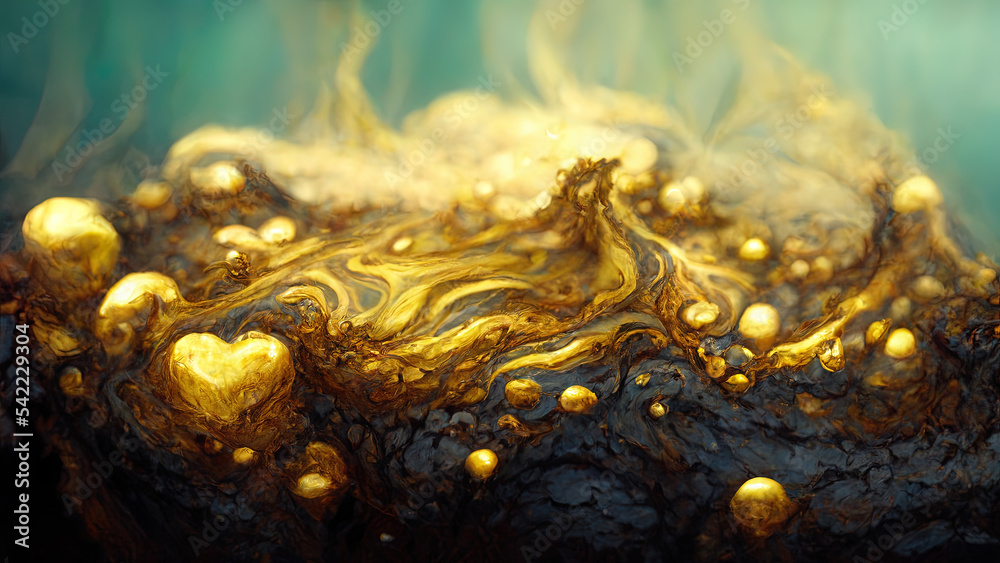 Liquid gold, gold like lava, golden surface, background, fluid, texture ...