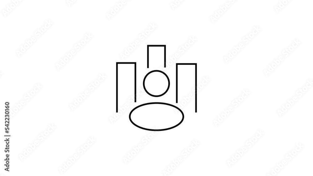 person with bar graph building icon animation. cool vector animation ...