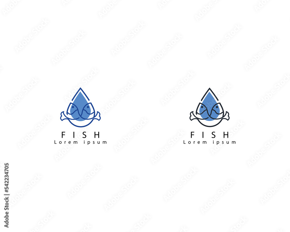 Monoline simple fish logo icon vector inspiration, Line fish logo ...