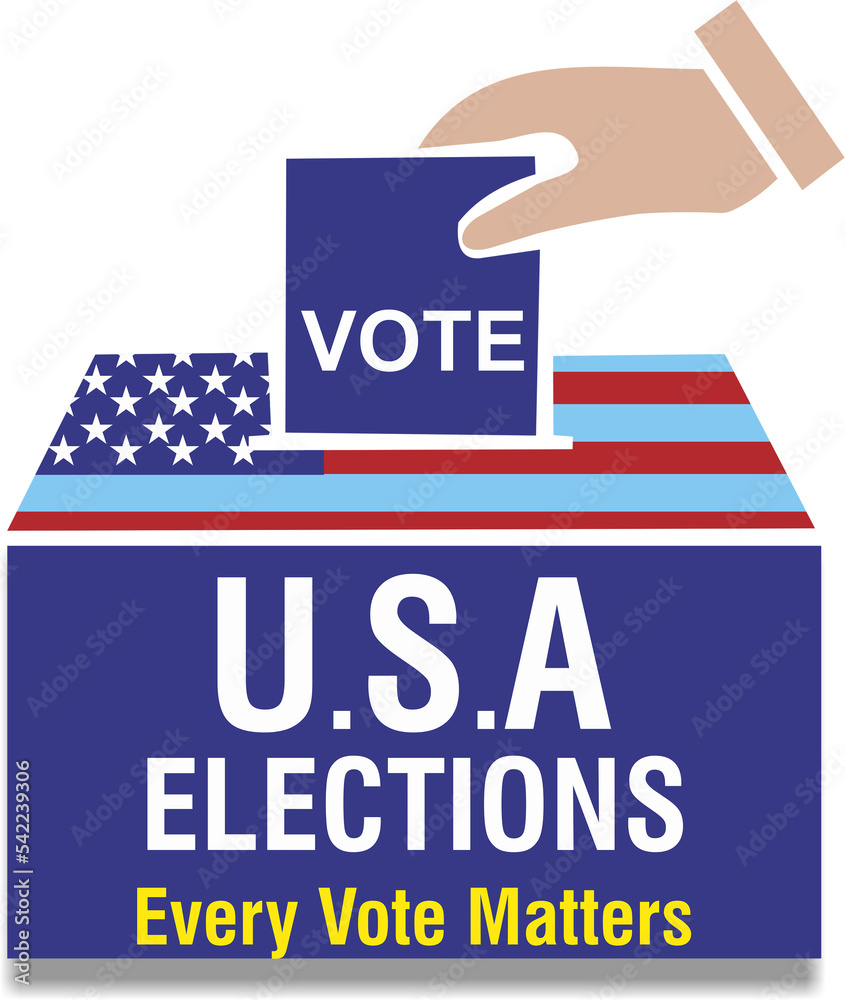 Election in USA, ballot box and vote. Every vote matters. Illustration ...
