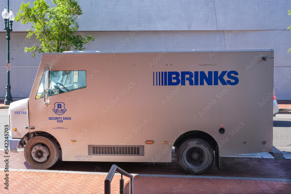 Side View of Brinks Armored Vehicle on Magazine Street in Front of the ...