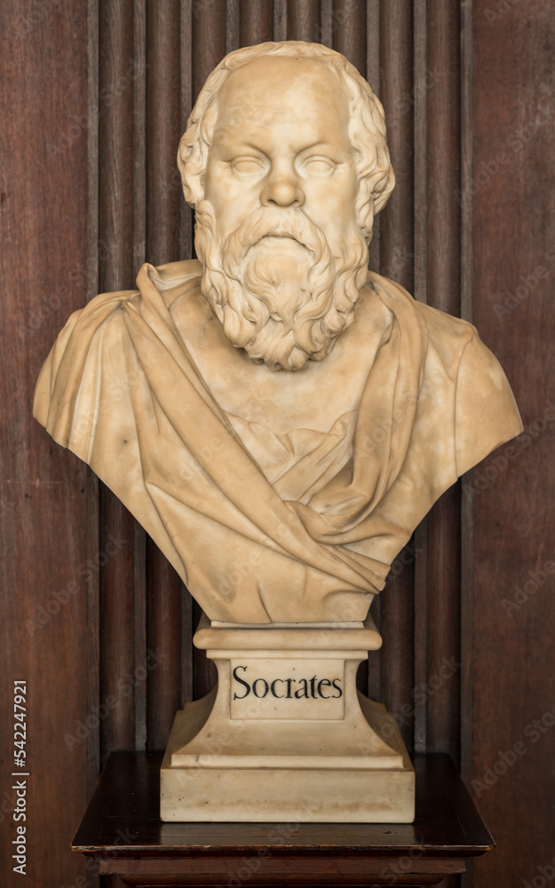 Bust of Socrates in Long Room of Trinity College Old Library in Dublin ...