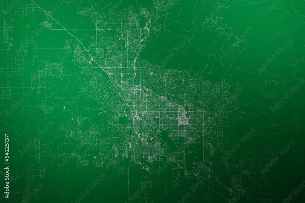 Map of the streets of Tucson (Arizona, USA) made with white lines on ...