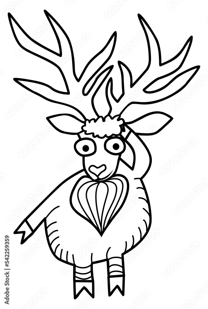 Holiday Clip Art Black And White Reindeer