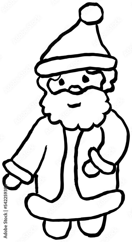 Rough hand-drawn simple outline black and white icon of cute smiling ...