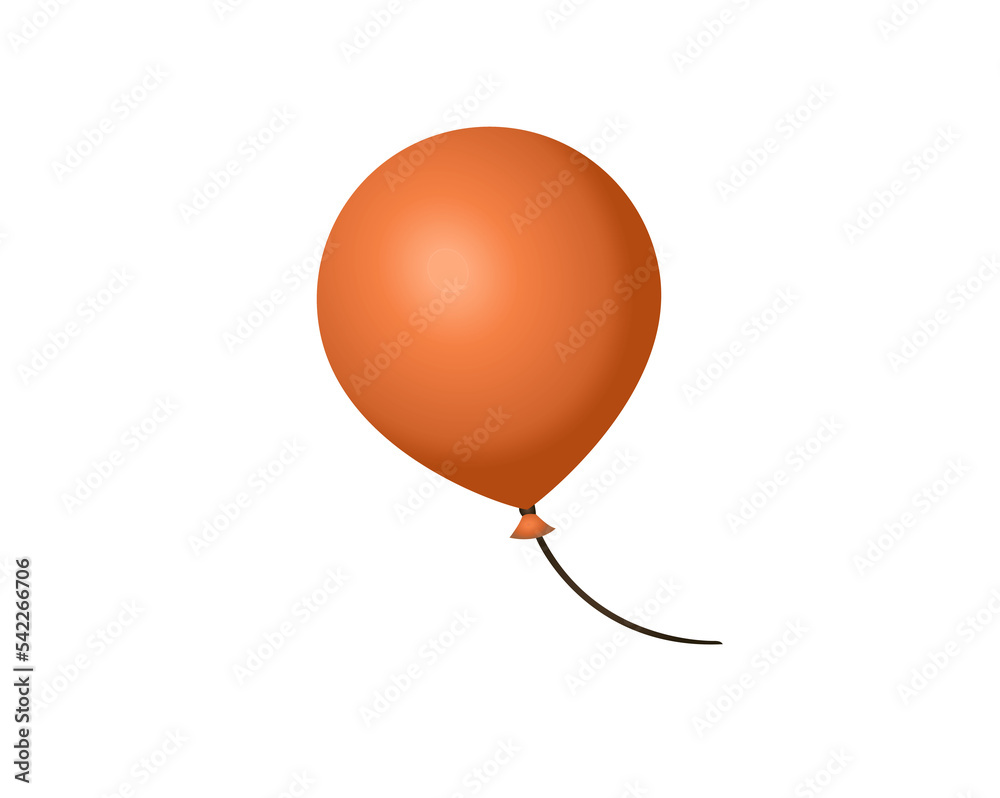 Gadient orange air balloon on string icon on transparent background ...