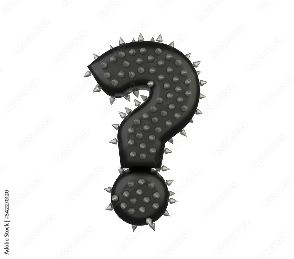Spike Leather Themed Font Question Mark Stock Illustration | Adobe Stock