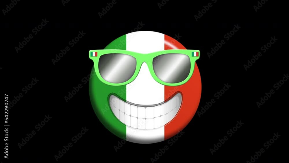 Ireland.Animation of smiling face with irish flag isolated by the Alpha ...