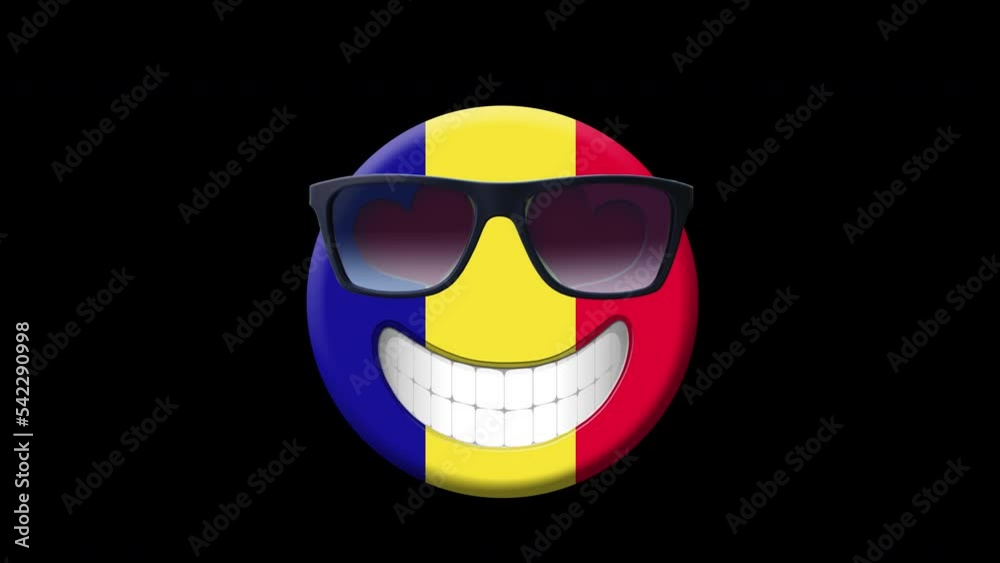 Romania.Animation of smiling face with Romanian flag isolated by the ...