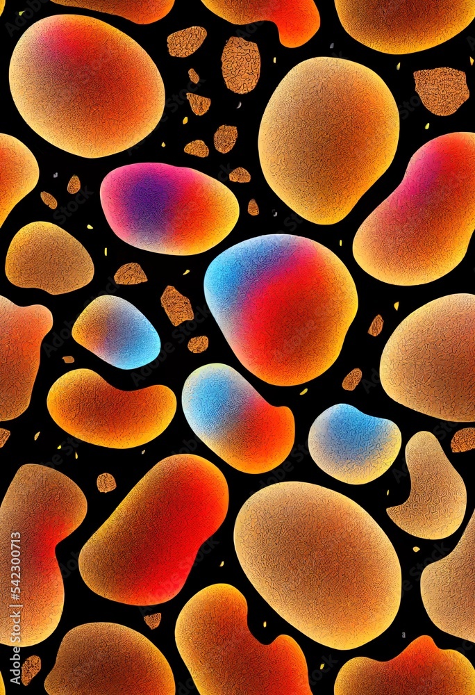 Textures of colored liquid lava with stones for game background. 2d ...