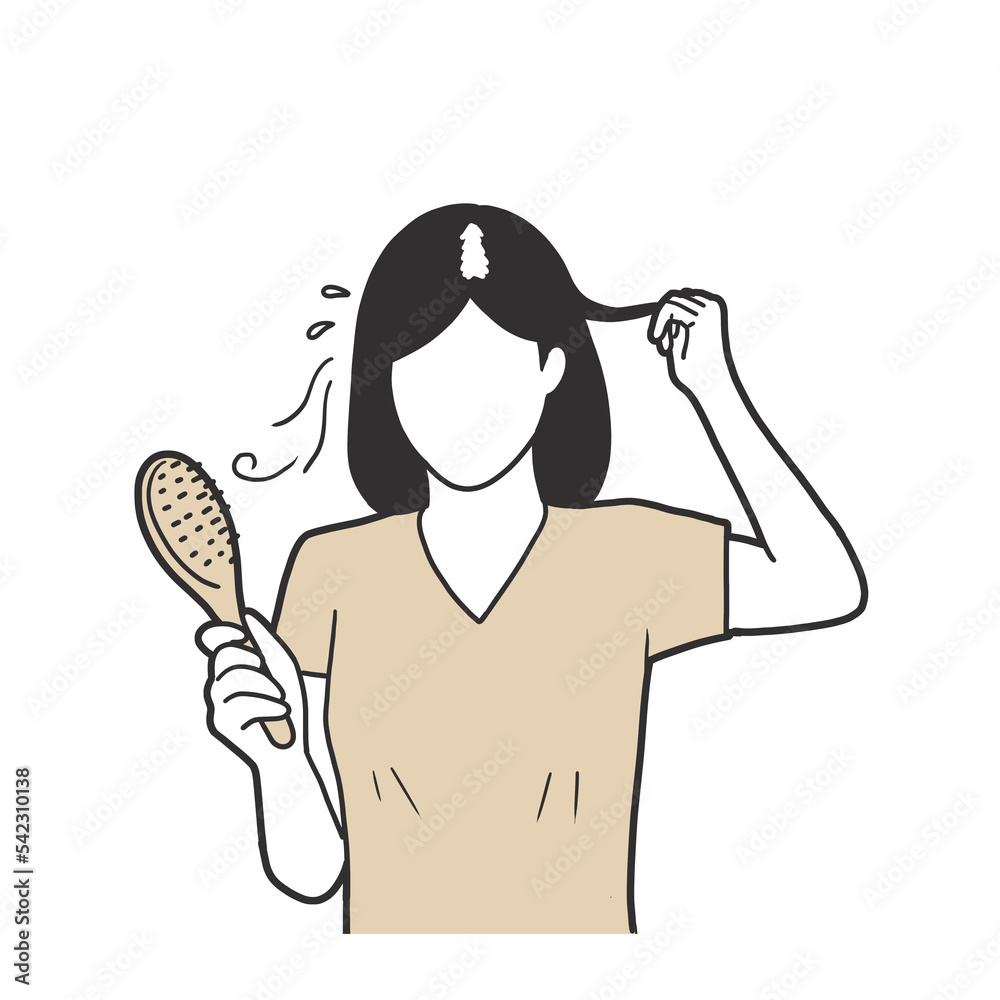 탈모 여성 질환 증상 상태 환자 일러스트 Stock 일러스트레이션 | Adobe Stock