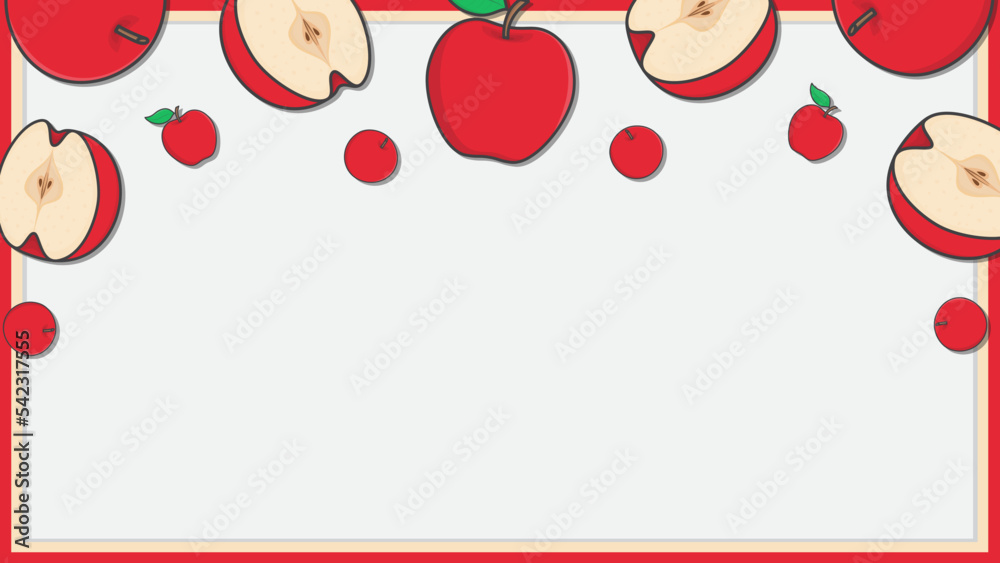 Apple Fruit Background Design Template. Apple Cartoon Vector ...