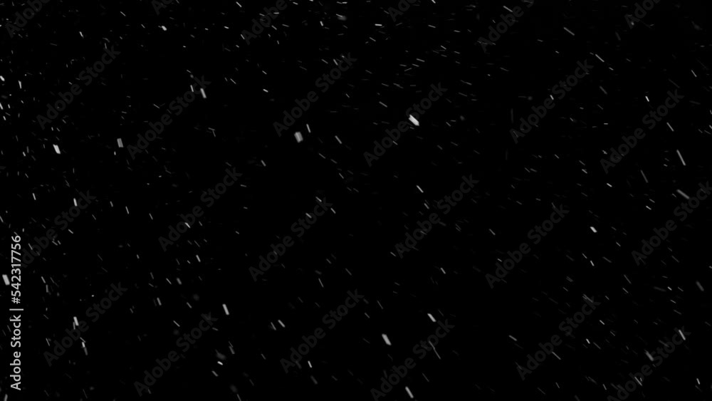 Stockvideo Winter real snowfall effect Snow storm isolated black ...