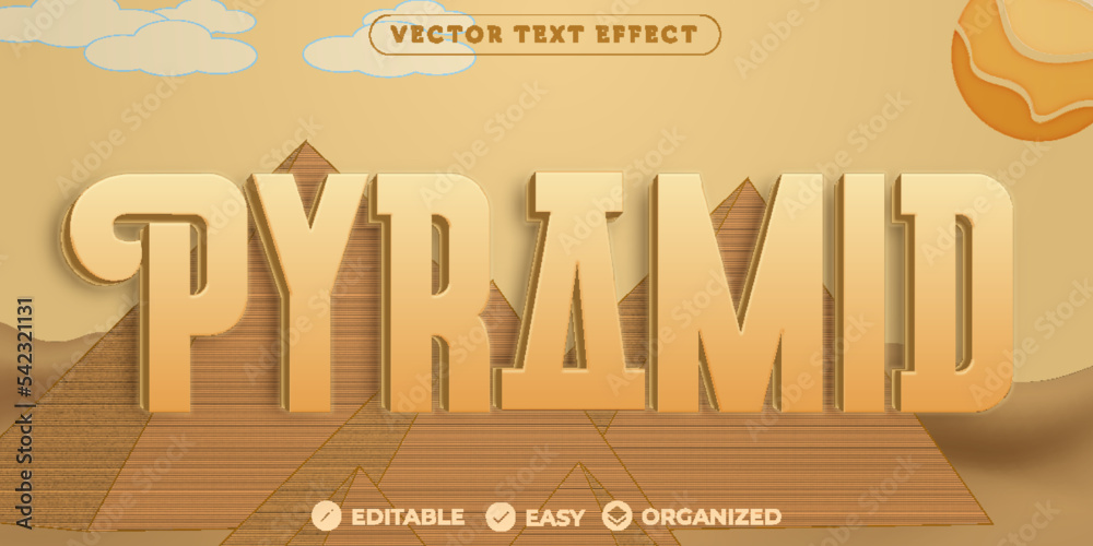 Pyramid Text Effect,Fully Editable Font Text Effect Stock Vector ...