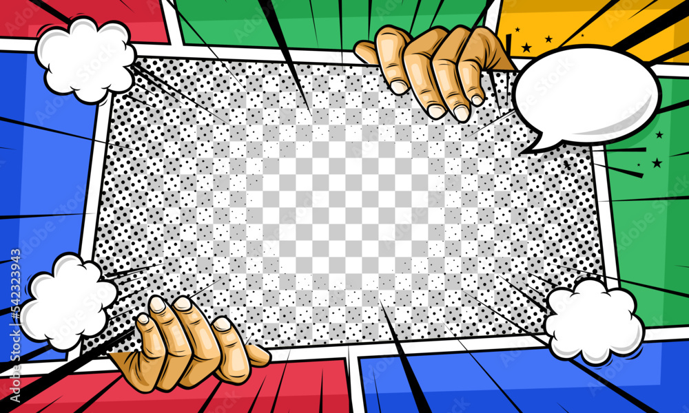 Comic pop art frame background design Stock Vector | Adobe Stock