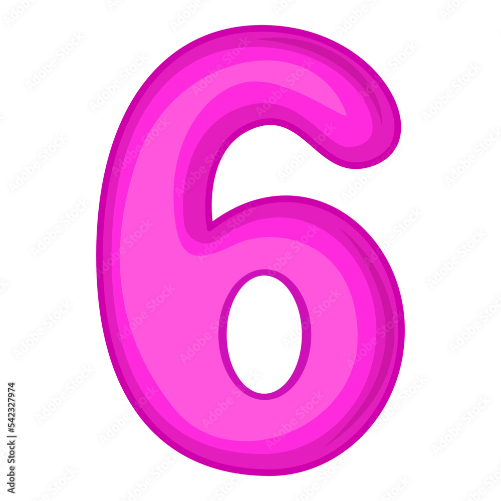 6, cartoon Arabic numerals. The ten digits of the Arabic numerals from ...