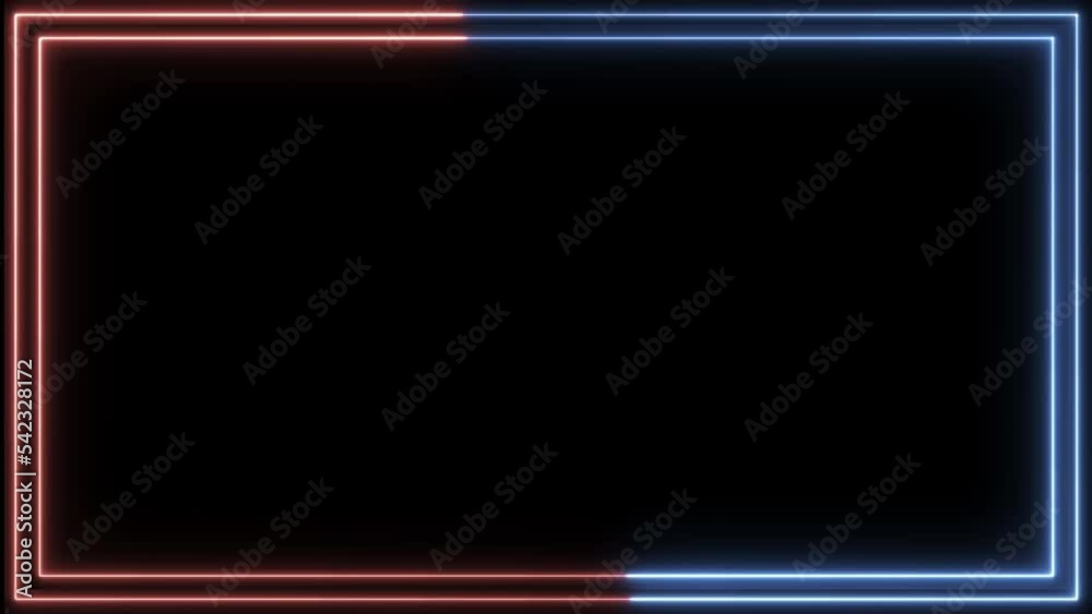 Animated neon glowing frame background. Colorful laser show seamless ...