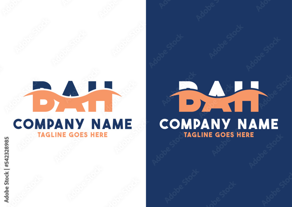 Letter BAH logo design vector template, BAH logo Stock Vector | Adobe Stock