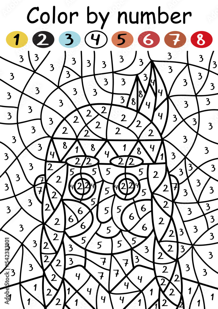 Vetor de Native American color by number game for Thanksgiving vector ...
