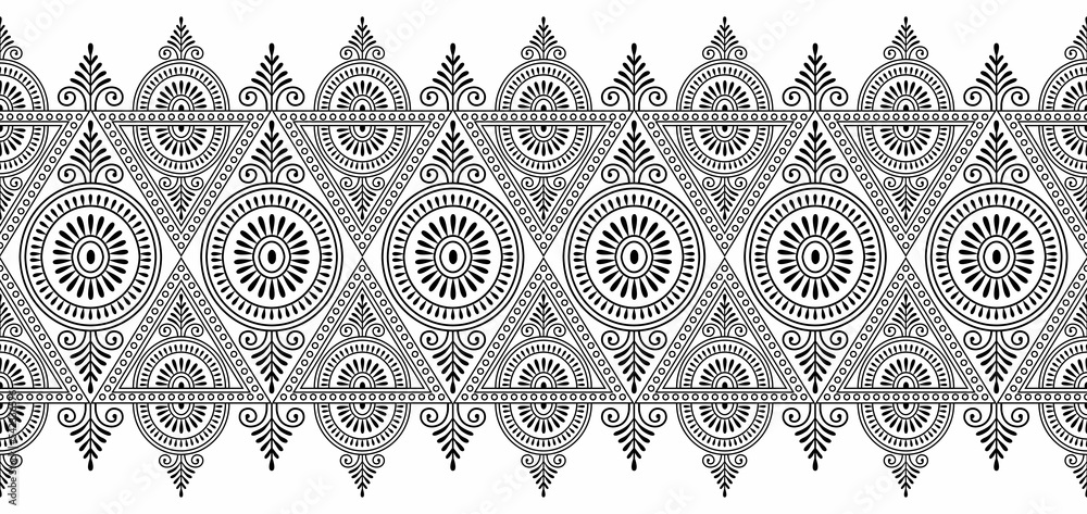 Seamless traditional Asian border design Stock Vector | Adobe Stock