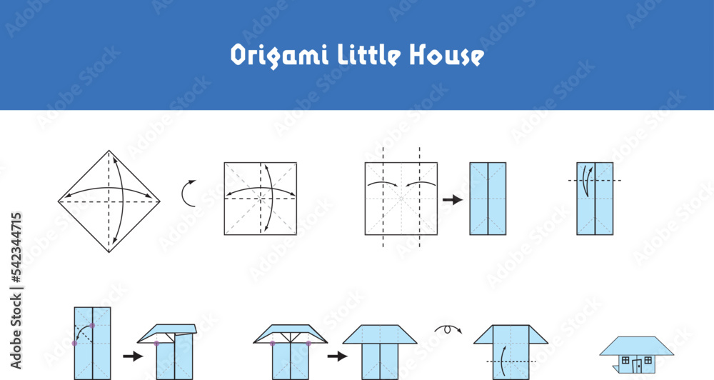 Step by step instructions how to make origami Stock Vector | Adobe Stock